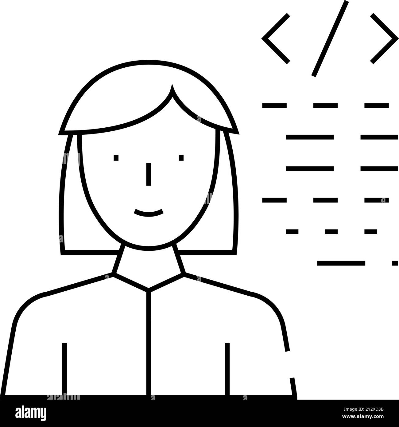 programmer woman job line icon vector illustration Stock Vector Image ...