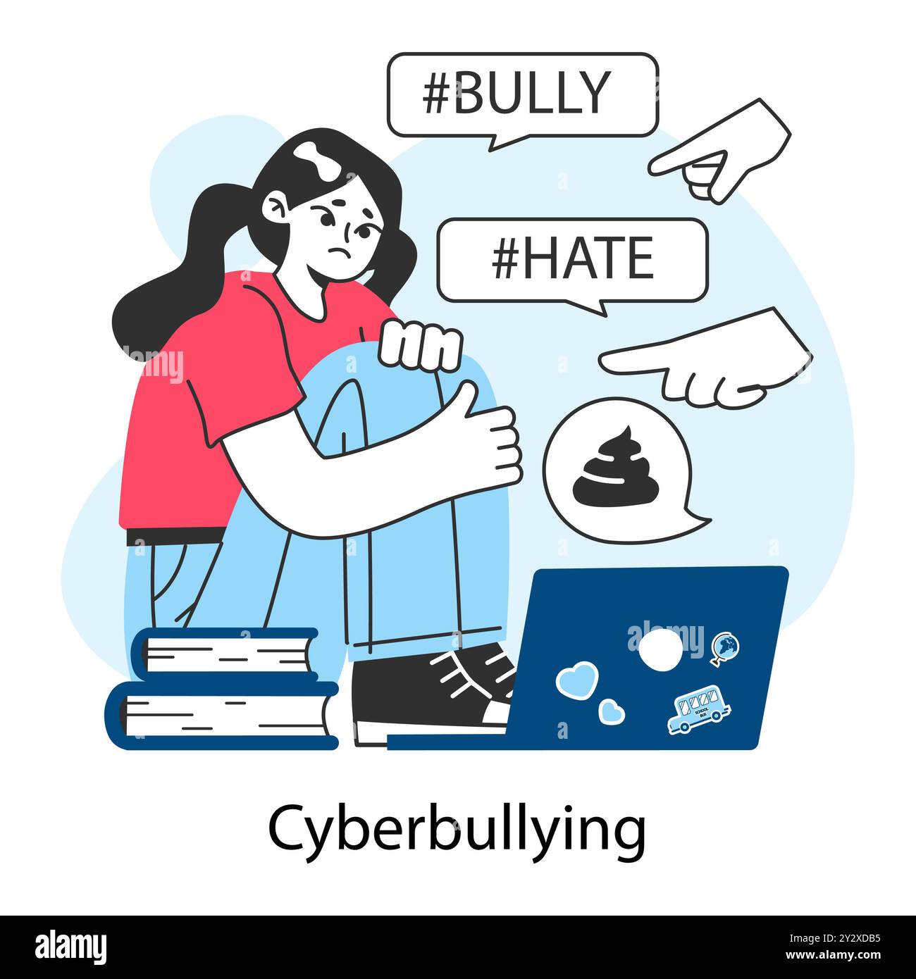 School bullying. Upset victim being bullied and shamed by others on the ...