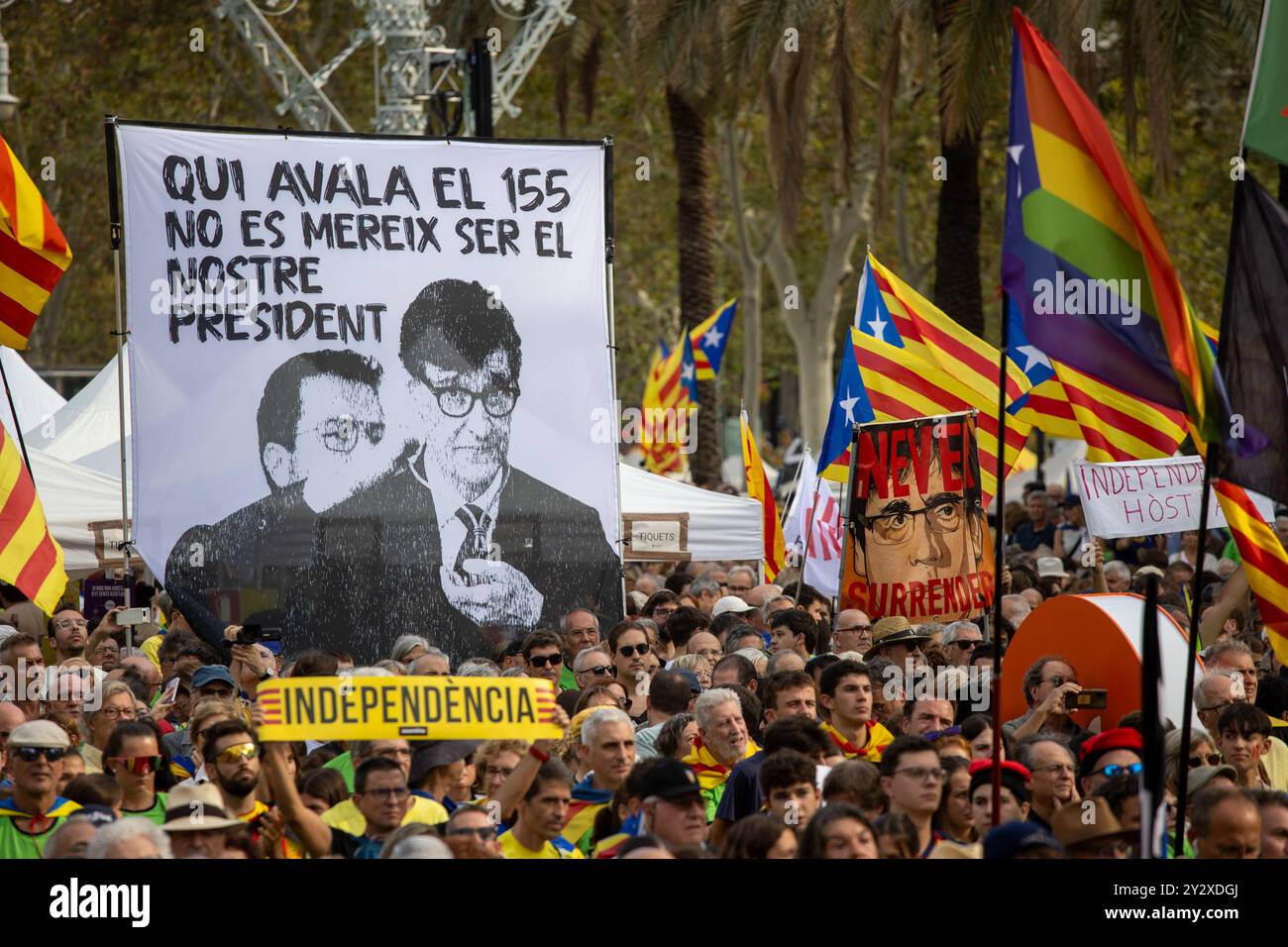 Barcelona, Spain. 11th Sep, 2024. As every September 11th, the Catalan ...