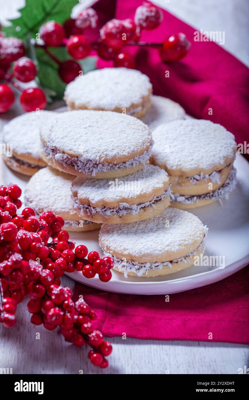 Alfajor, a traditional Latin American cookie made from shortcrust ...