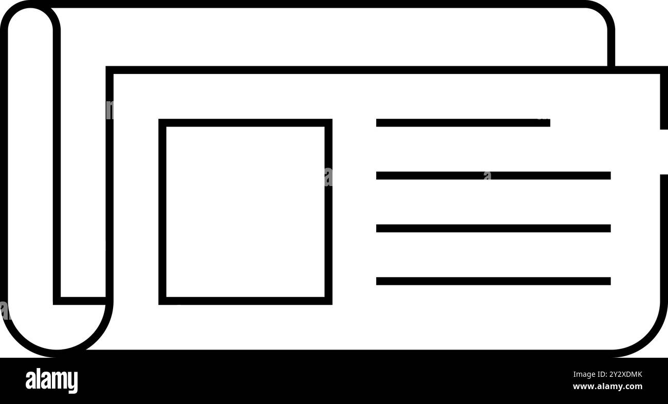 newspaper roll line icon vector illustration sign Stock Vector Image ...