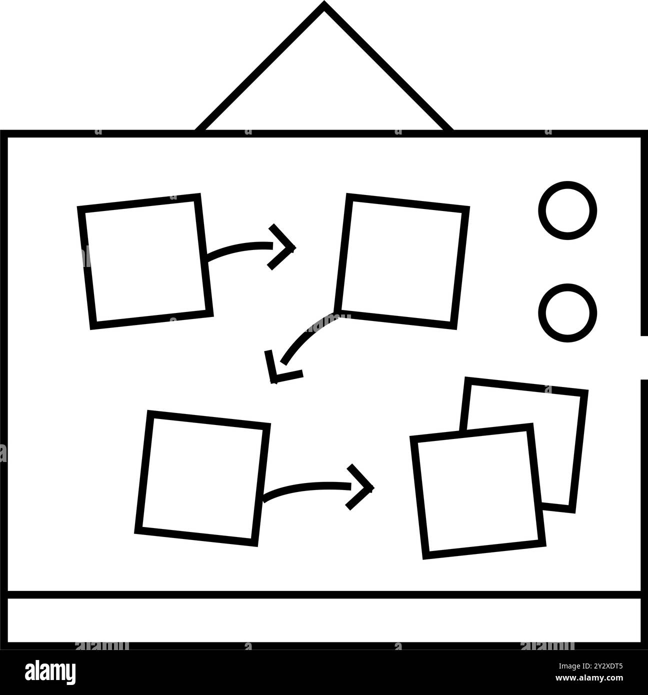 desk with planning and tasks line icon vector illustration Stock Vector ...