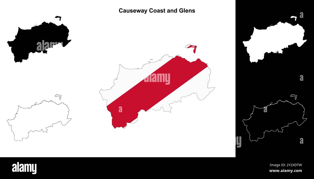 Causeway Coast and Glens outline map set Stock Vector Image & Art - Alamy