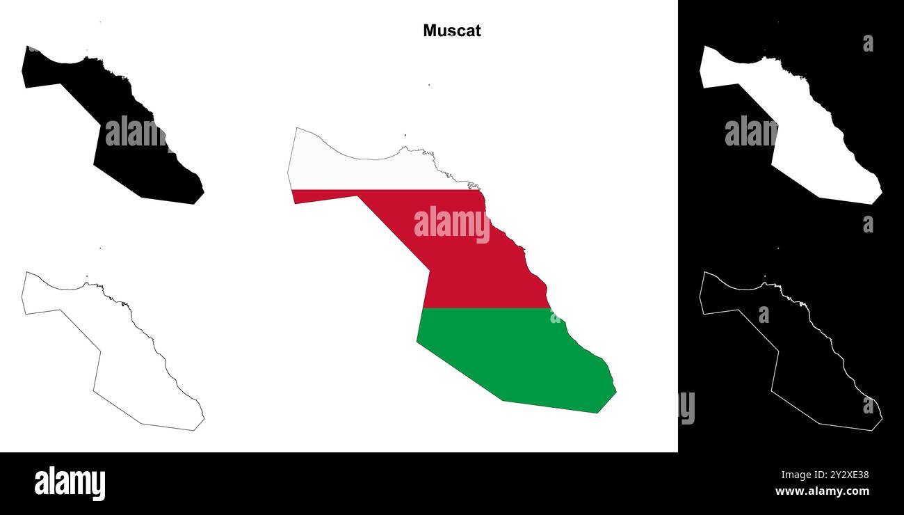 Muscat governorate outline map set Stock Vector Image & Art - Alamy