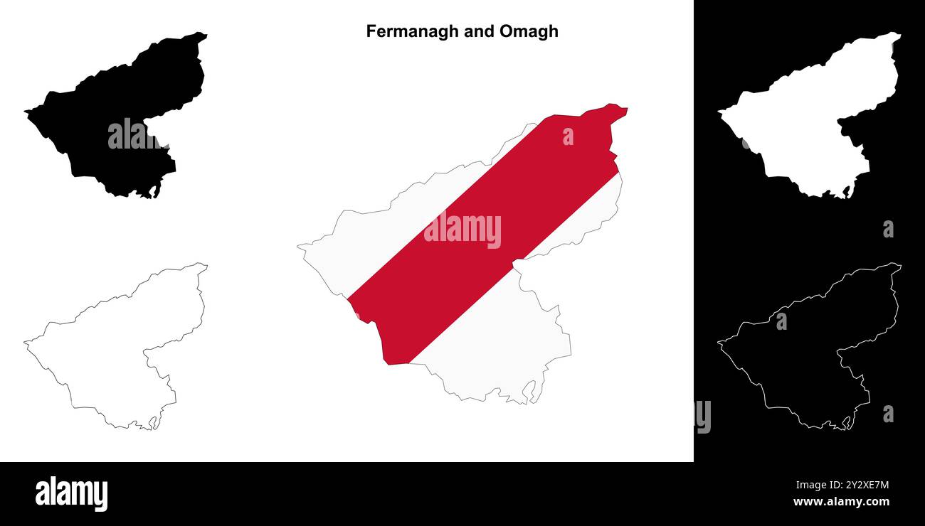 Fermanagh and Omagh outline map set Stock Vector Image & Art - Alamy