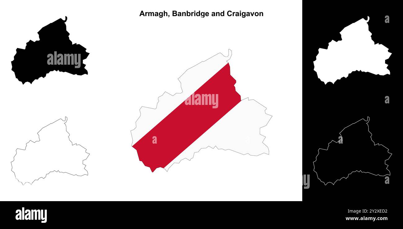 Banbridge and craigavon outline map hi-res stock photography and images ...