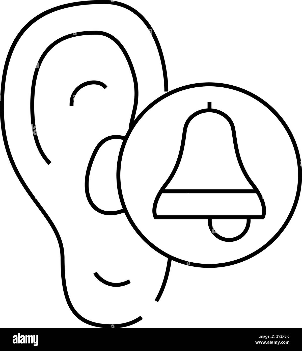ear hear bell sound line icon vector illustration Stock Vector Image ...
