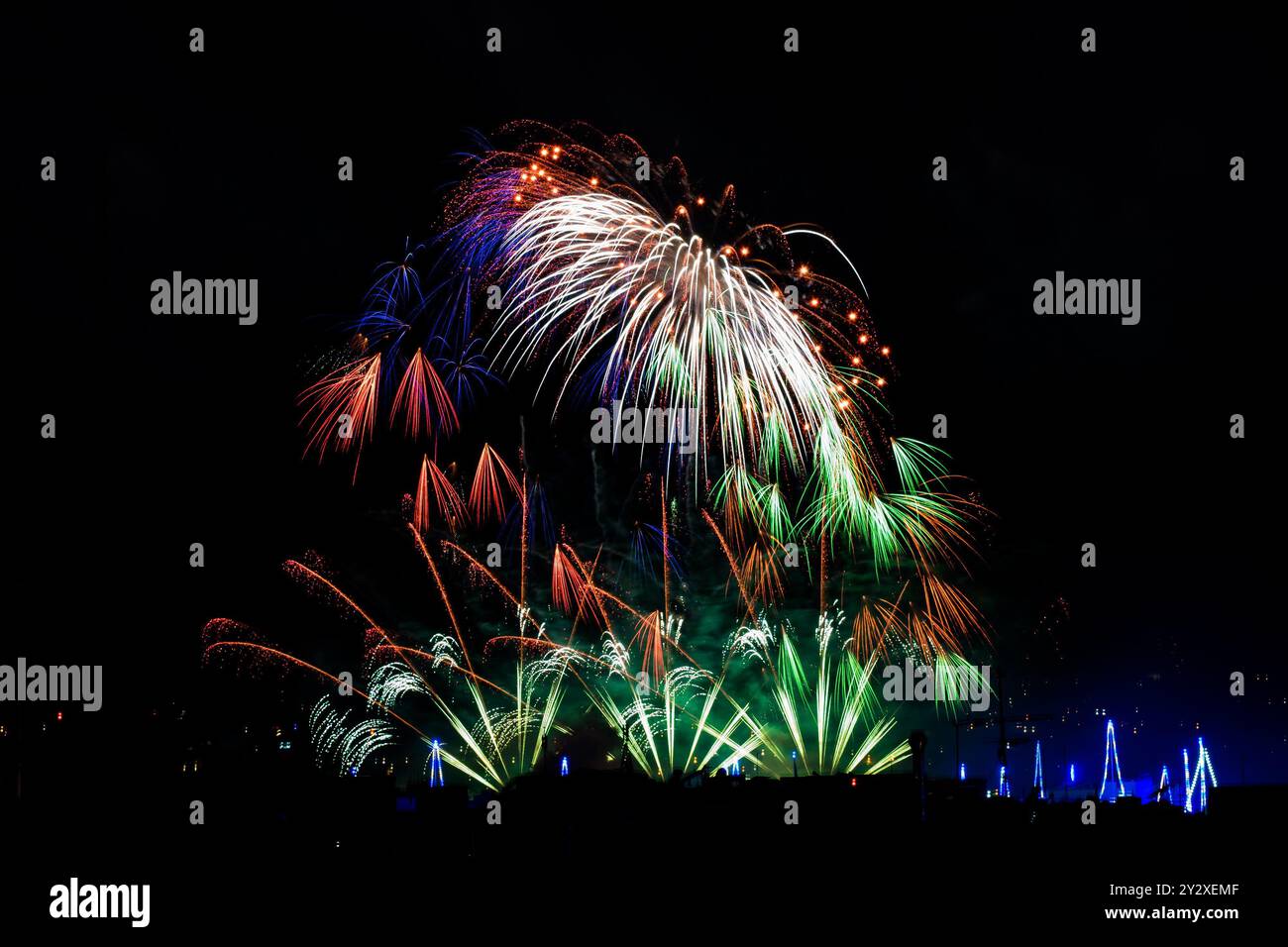 Traditional fireworks display on the eve of the feast of Our Lady of ...