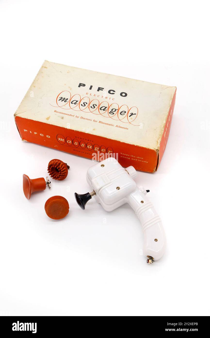 Vintage 1960's Pifco vibratory Electric Massager isolated on white ...