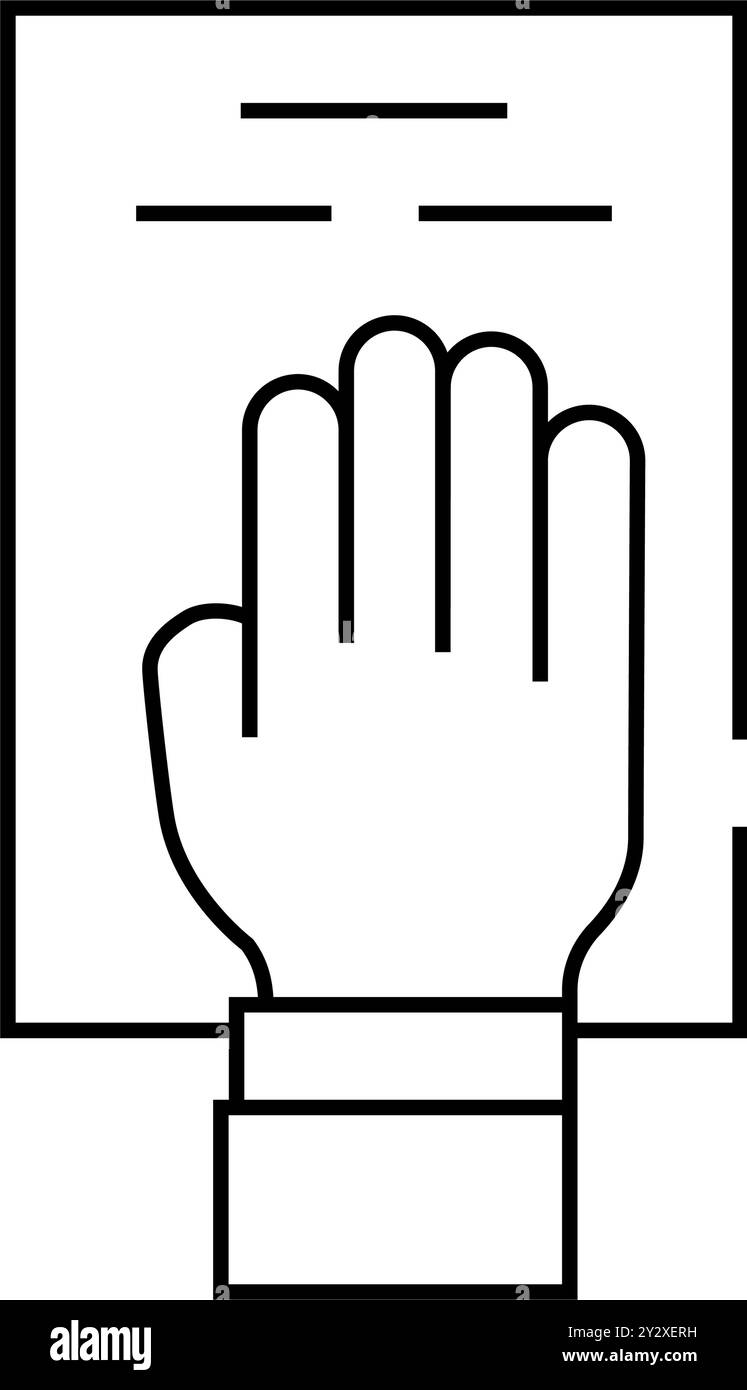 oath on constitution line icon vector illustration Stock Vector Image ...
