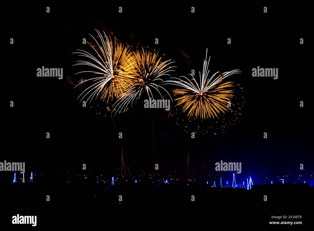 Traditional fireworks display on the eve of the feast of Our Lady of ...