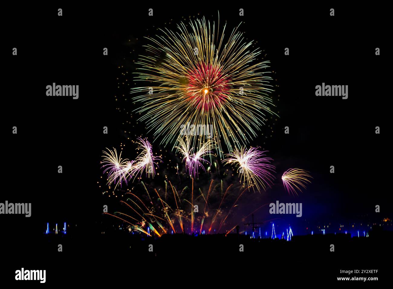 Traditional fireworks display on the eve of the feast of Our Lady of ...