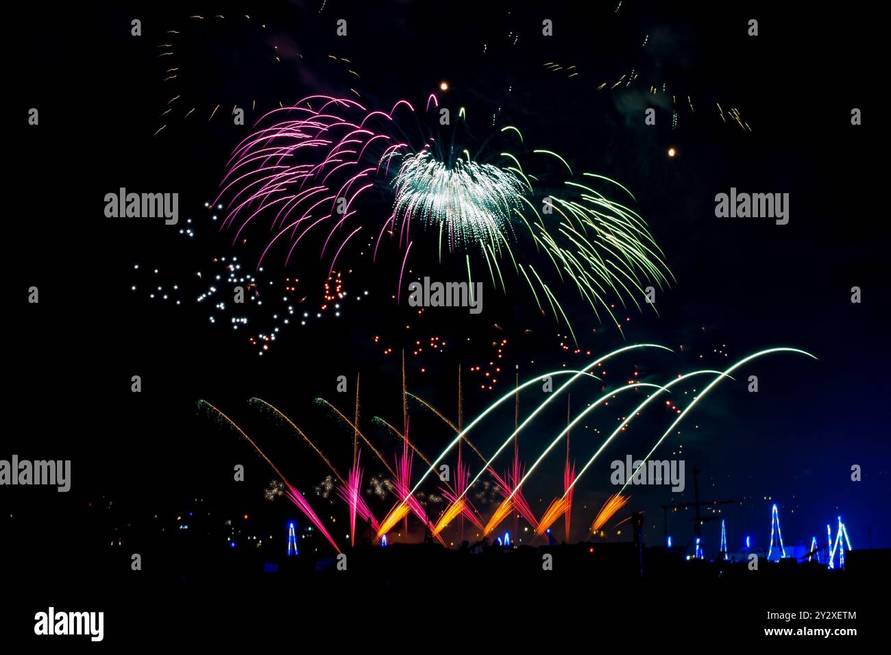 Traditional fireworks display on the eve of the feast of Our Lady of ...