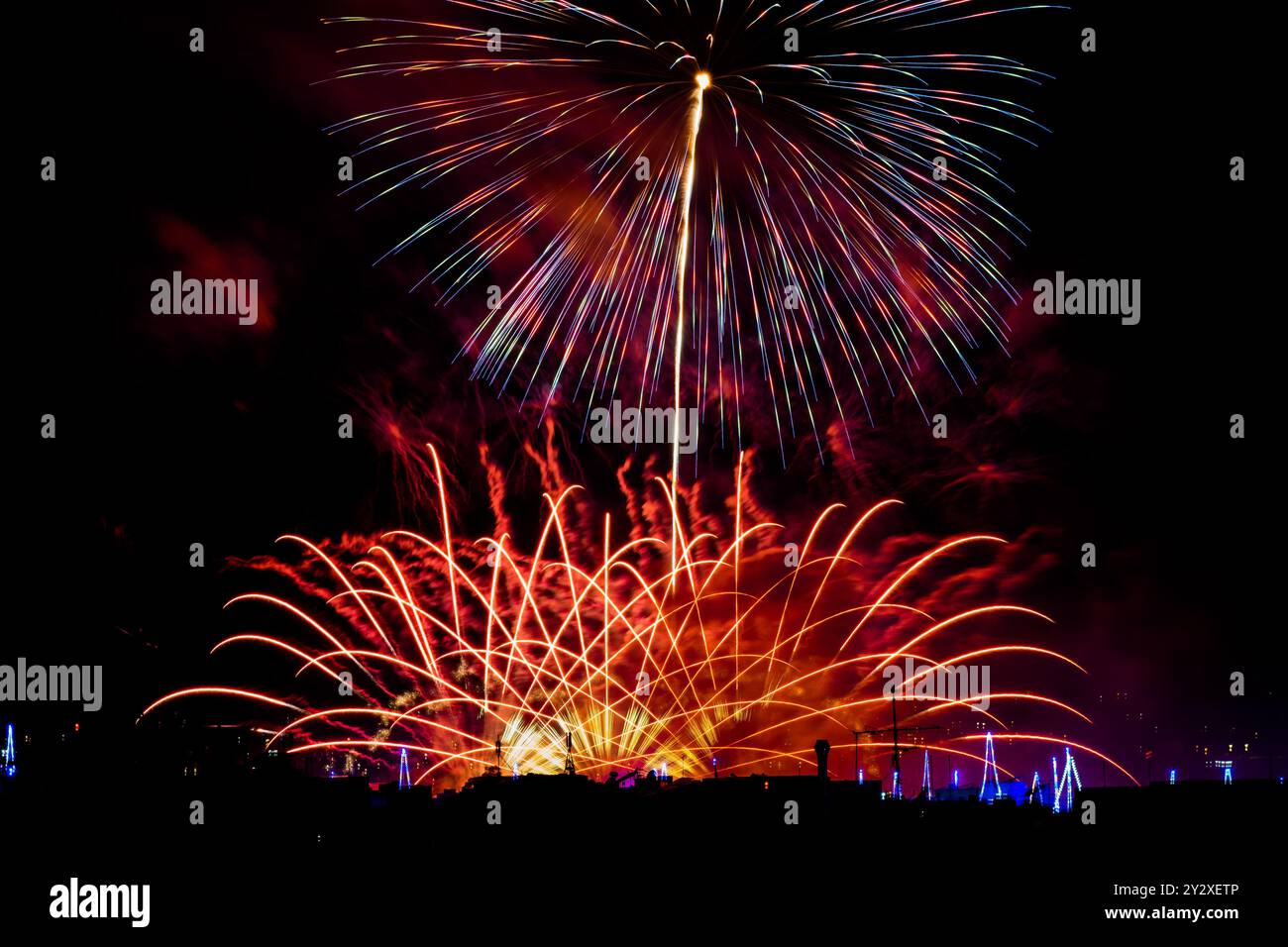 Traditional fireworks display on the eve of the feast of Our Lady of ...