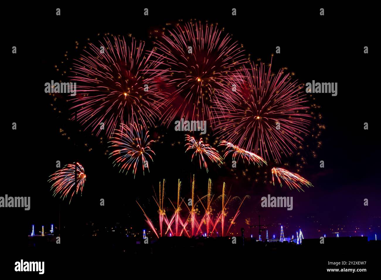 Traditional fireworks display on the eve of the feast of Our Lady of ...