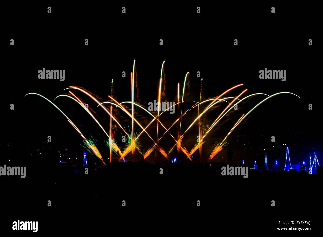Traditional fireworks display on the eve of the feast of Our Lady of ...