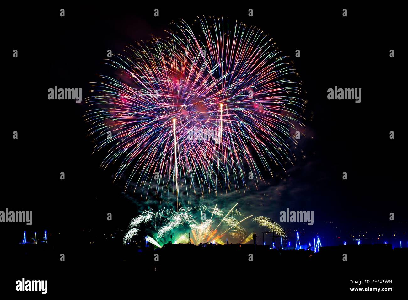 Traditional fireworks display on the eve of the feast of Our Lady of ...