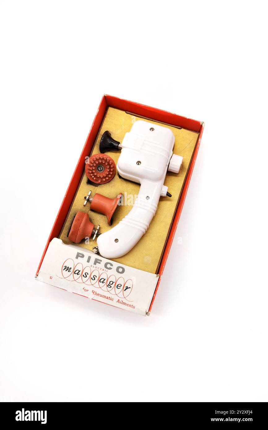 Vintage 1960's Pifco vibratory Electric Massager isolated on white ...