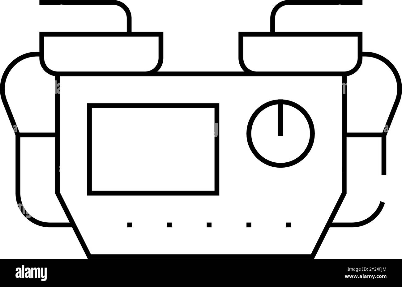 defibrillator medical equipment line icon vector illustration Stock ...