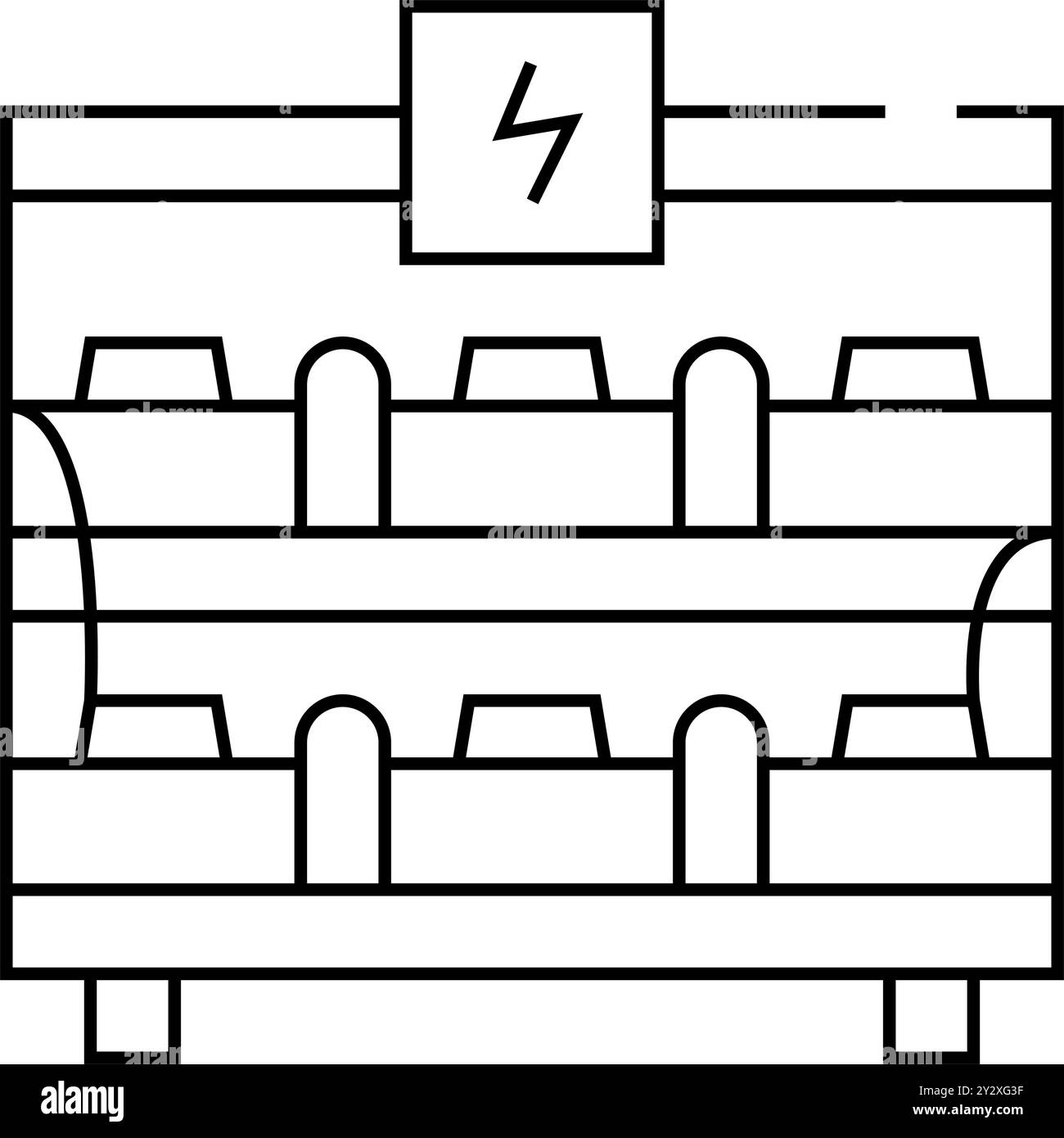 batteries on shelf line icon vector illustration Stock Vector Image ...
