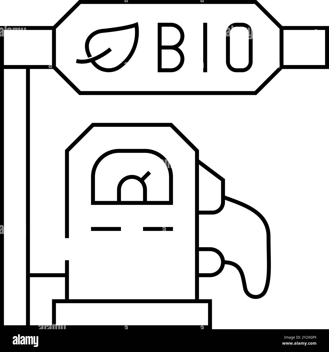 gas station bio fuel line icon vector illustration Stock Vector Image ...