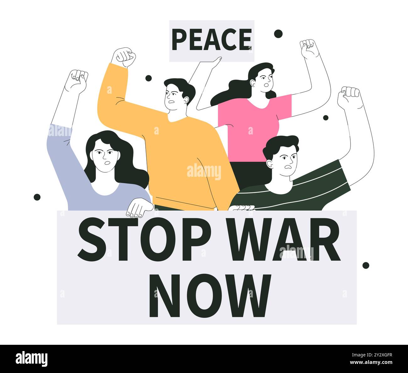 Women with anti war poster Stock Vector Images - Alamy