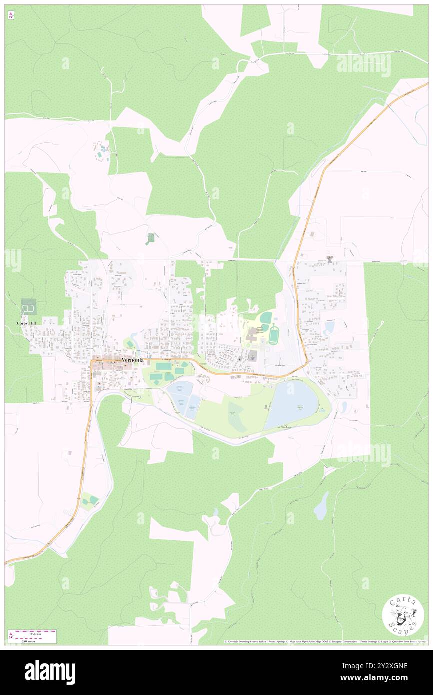 Map of vernonia oregon Cut Out Stock Images & Pictures - Alamy