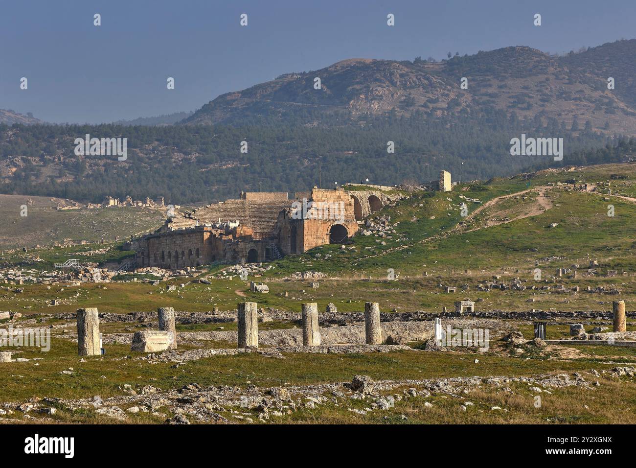 The remains of the preserved ancient Greek and Roman buildings and ...