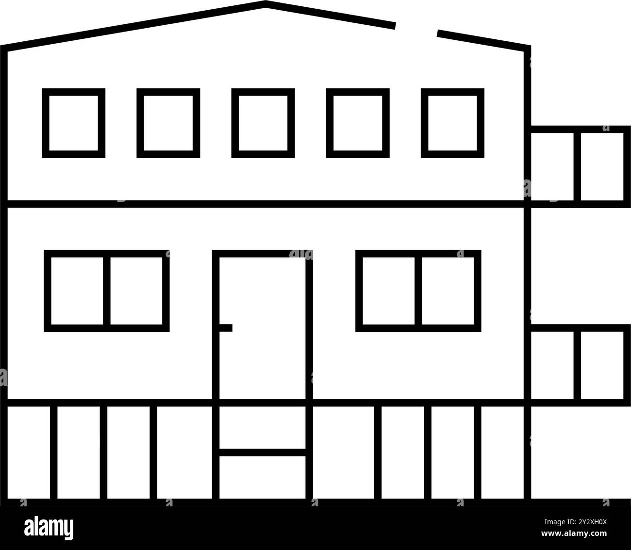 mobile house on stilts line icon vector illustration Stock Vector Image ...