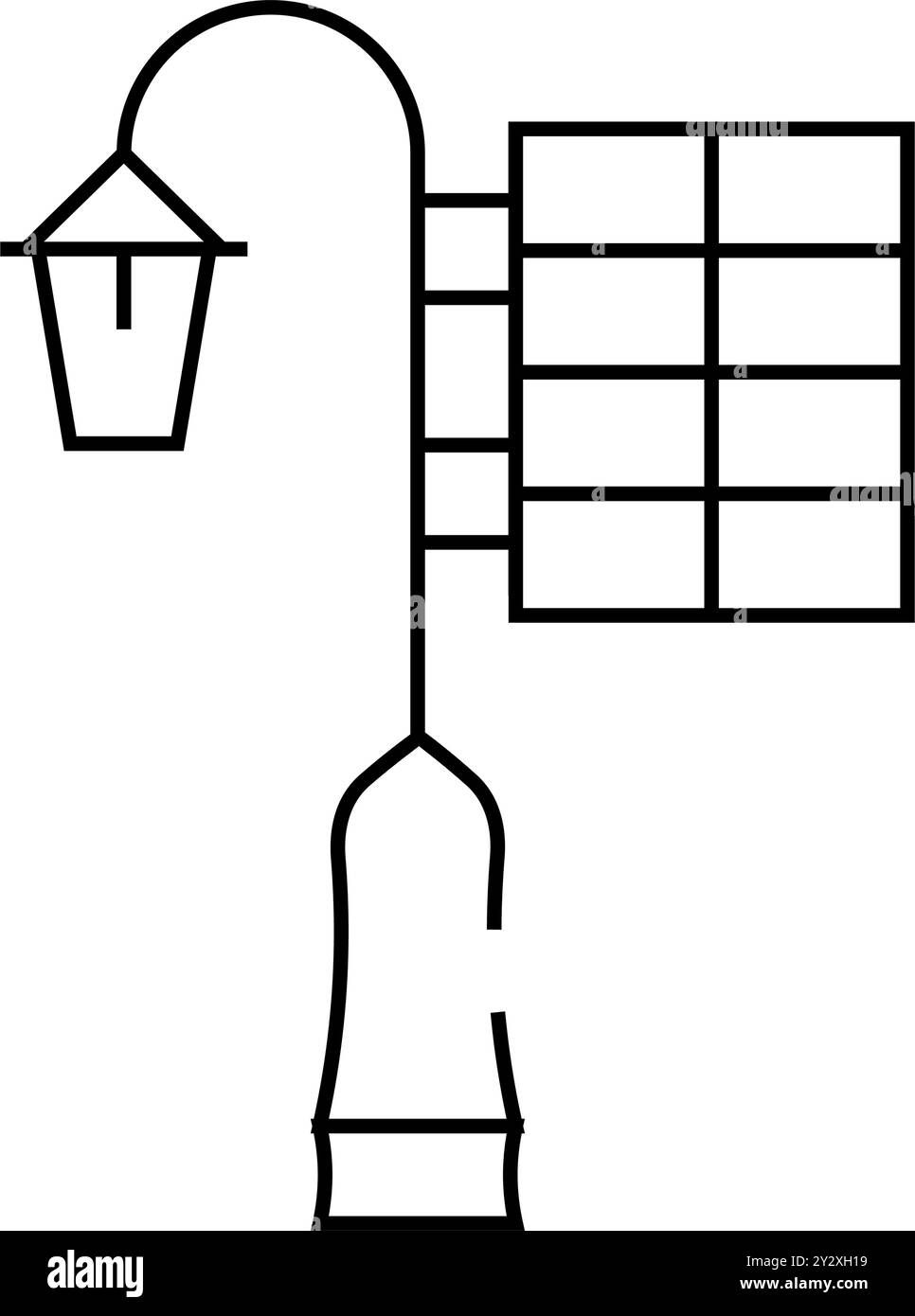 light pole with solar panel line icon vector illustration Stock Vector ...