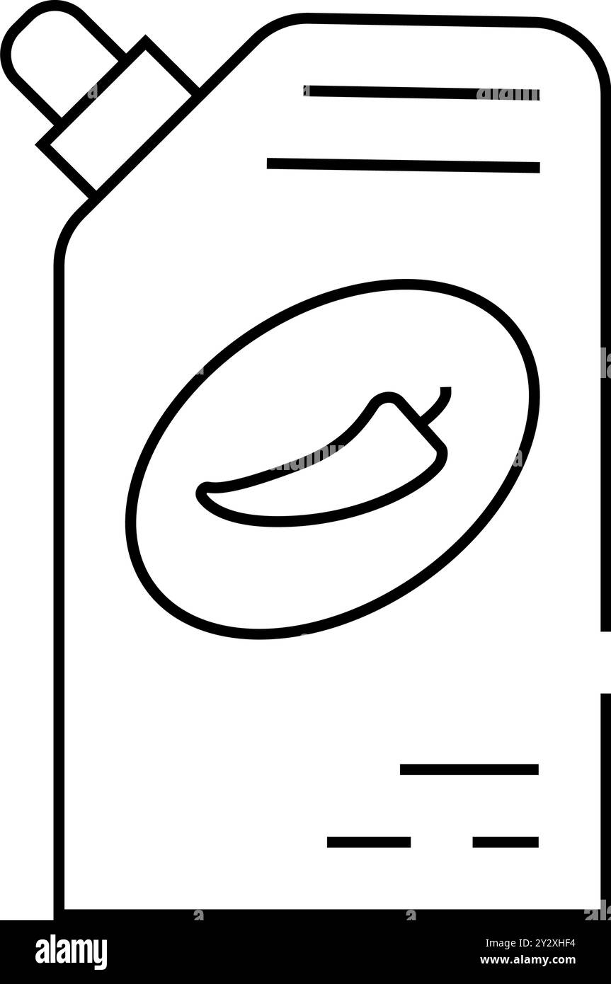 ketchup spicy sauce line icon vector illustration Stock Vector Image ...