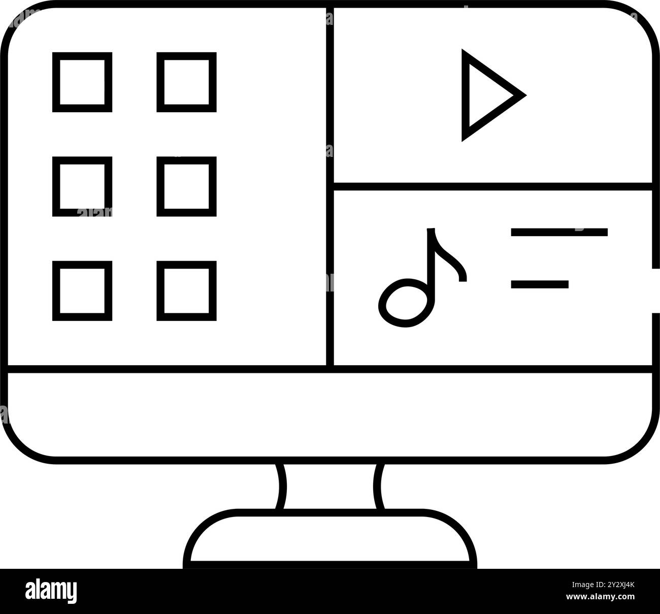 media files operating system line icon vector illustration Stock Vector ...