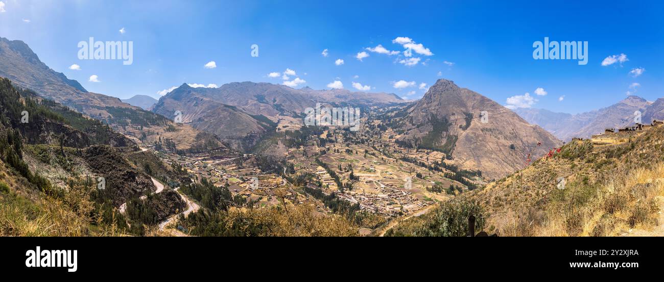 Peru, scenic panoramic mountain landscapes of Scared Valley Valle ...