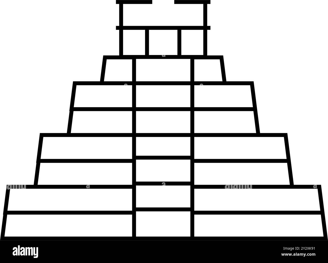 mayan temple line icon vector illustration black Stock Vector Image ...