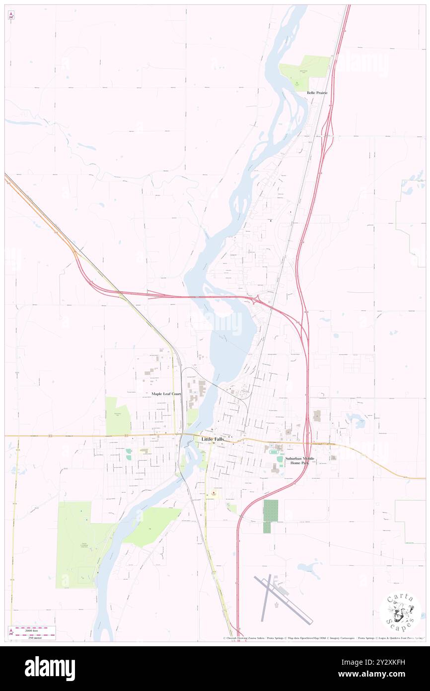 Map of little falls minnesota Cut Out Stock Images & Pictures - Alamy