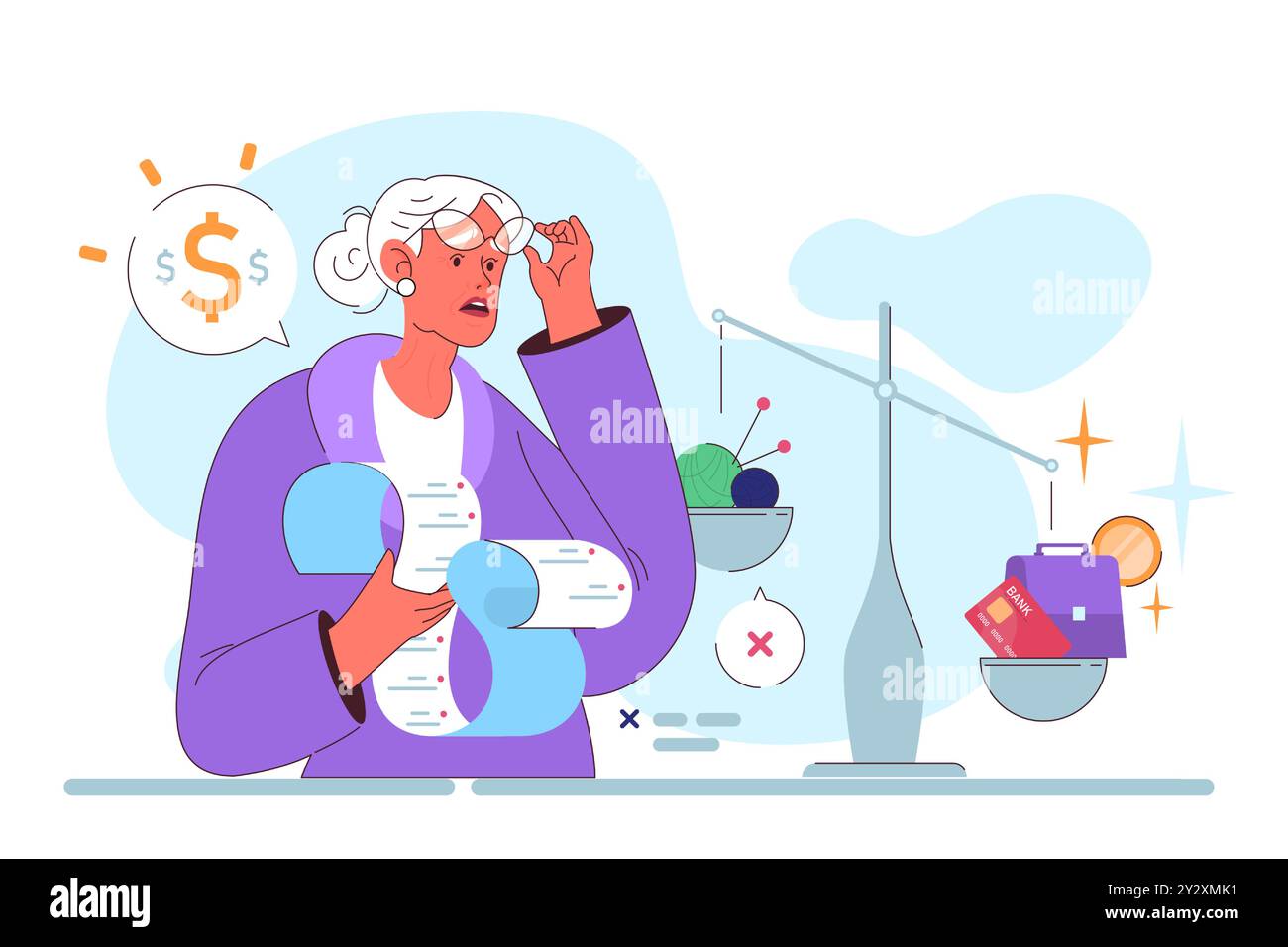 Senior employee. Elderly character keep working after retirement. Old ...