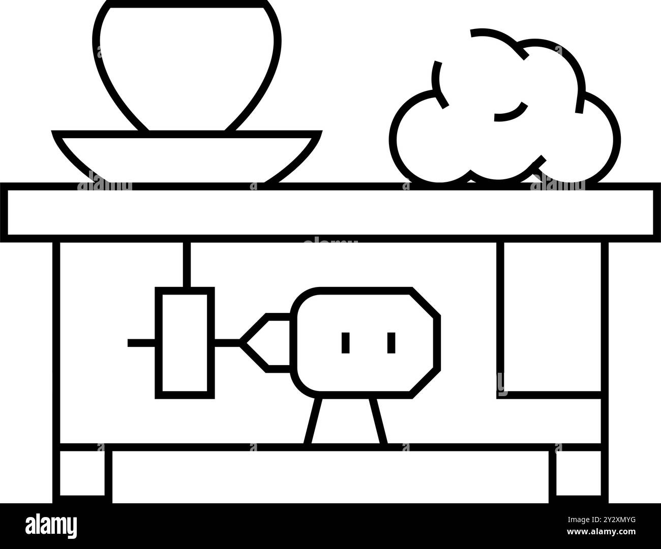 electromechanical pottery wheel line icon vector illustration Stock ...