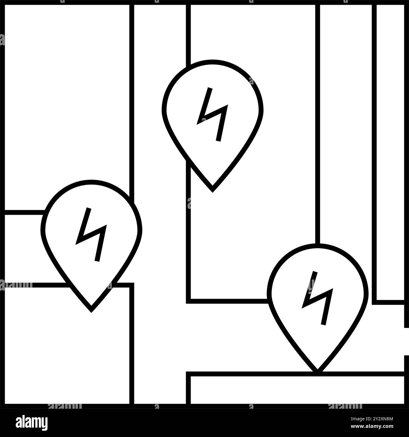 charging stations location on map line icon vector illustration Stock ...