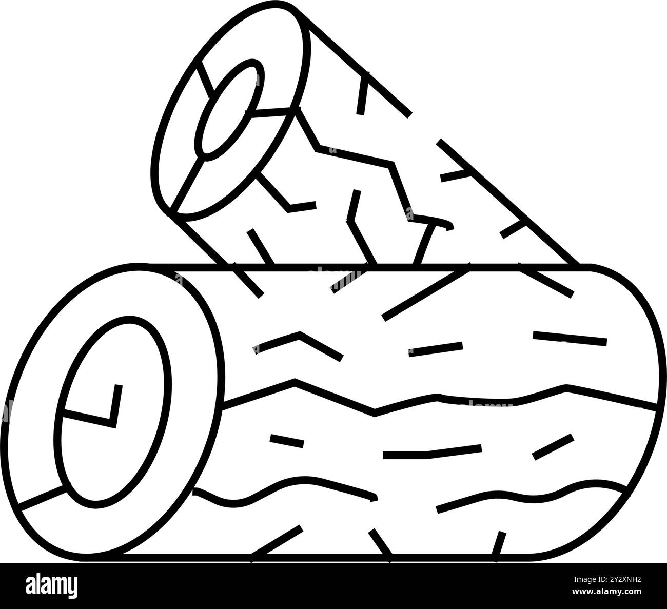 firewood timber line icon vector illustration black Stock Vector Image ...