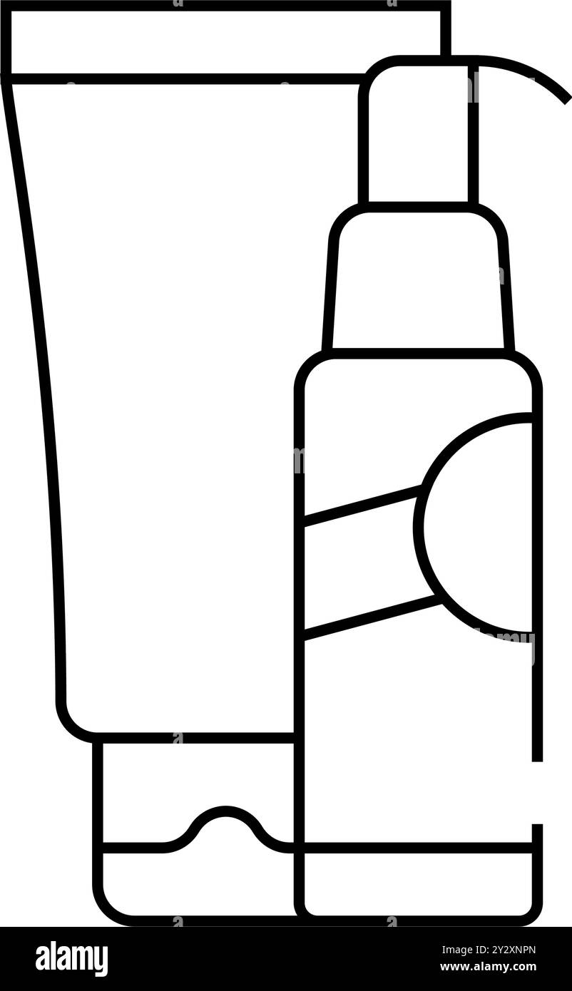 milk and hair emulsion line icon vector illustration Stock Vector Image ...