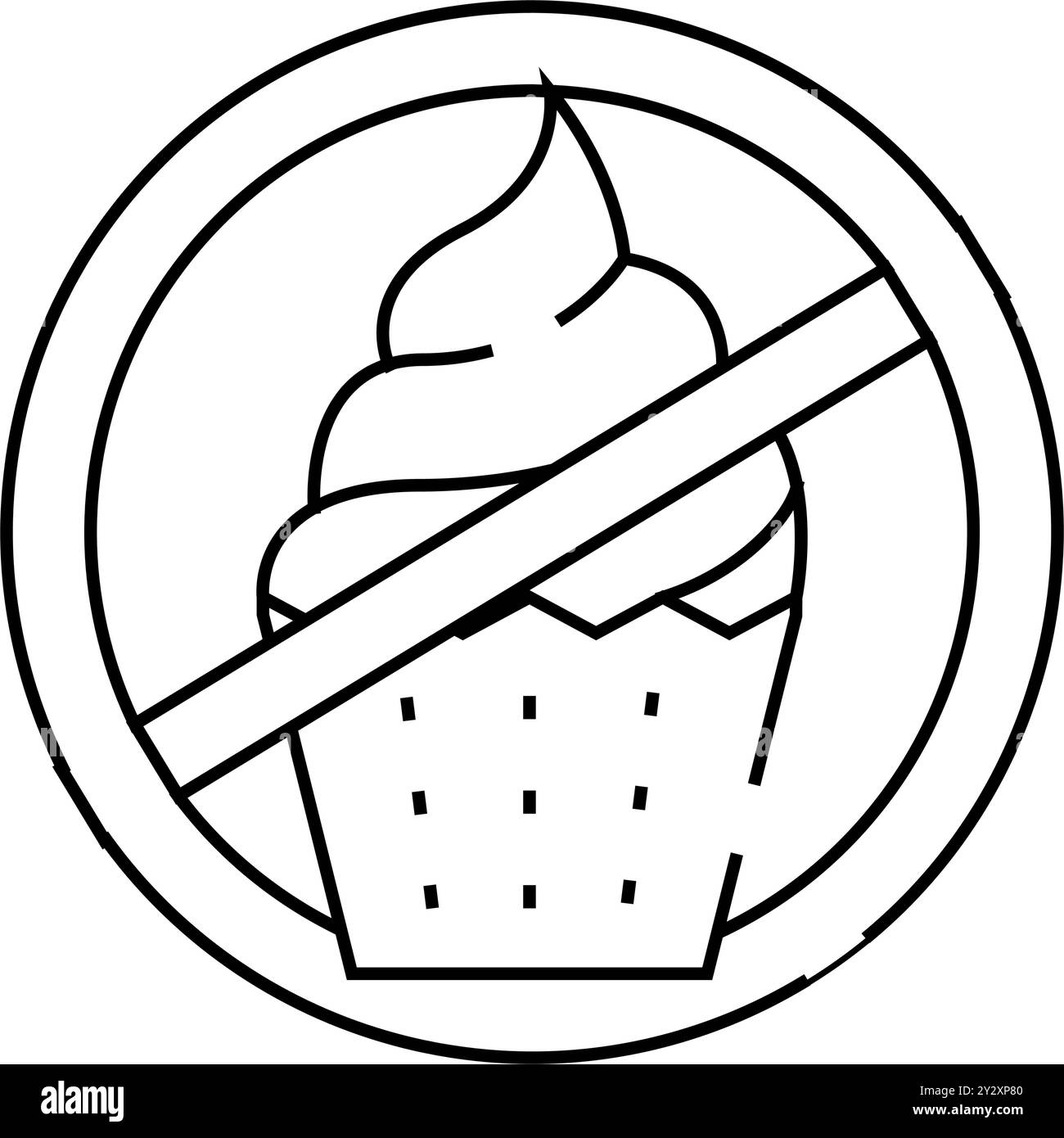 sweet cake food stop eat line icon vector illustration Stock Vector ...