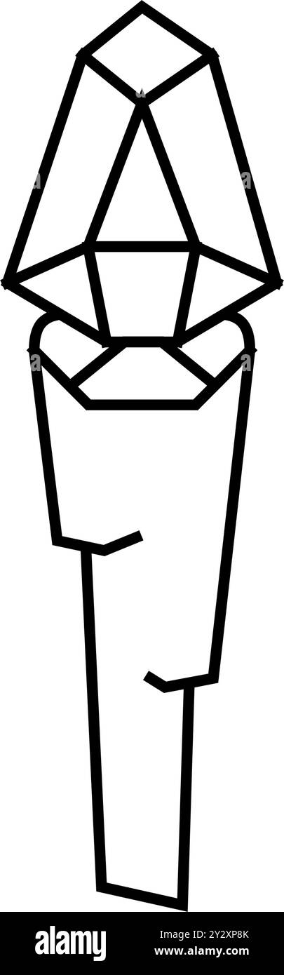 torch with magic stone line icon vector illustration Stock Vector Image ...