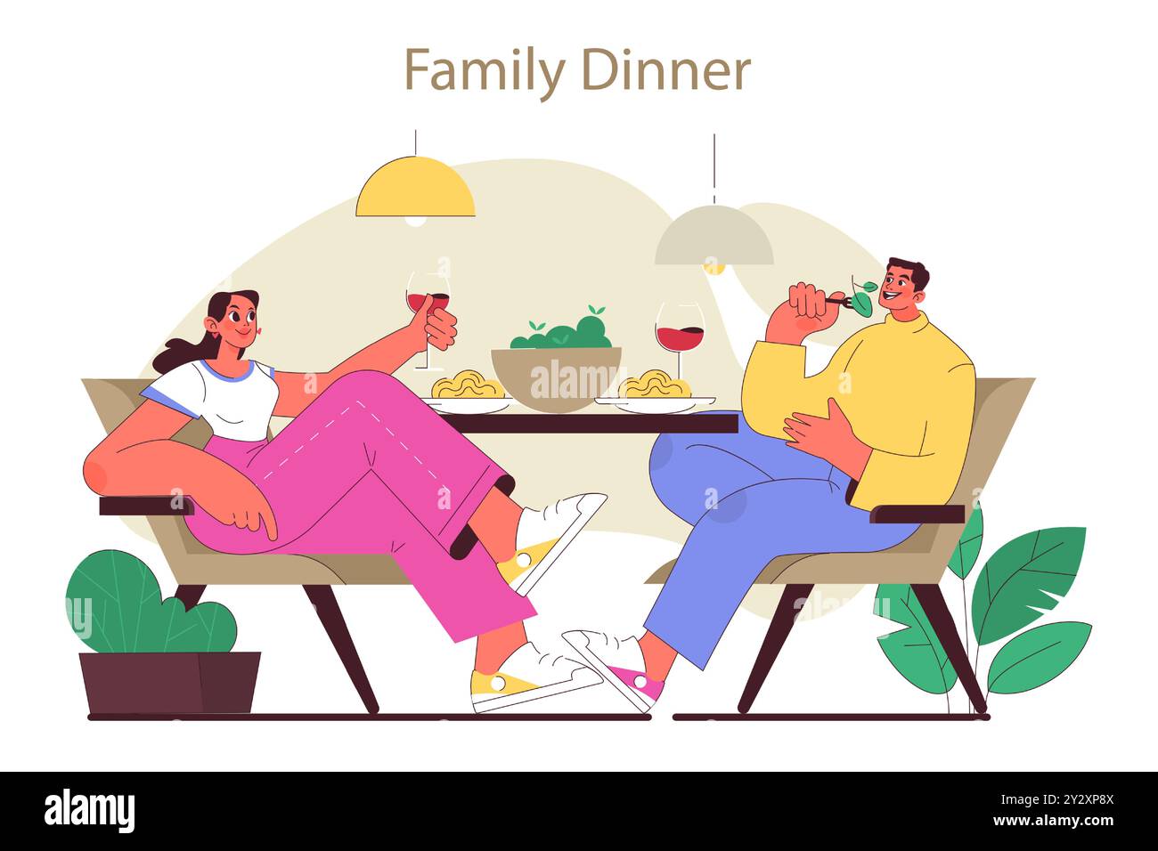 Happy young people relaxing at home. Cute couple having a home-made ...