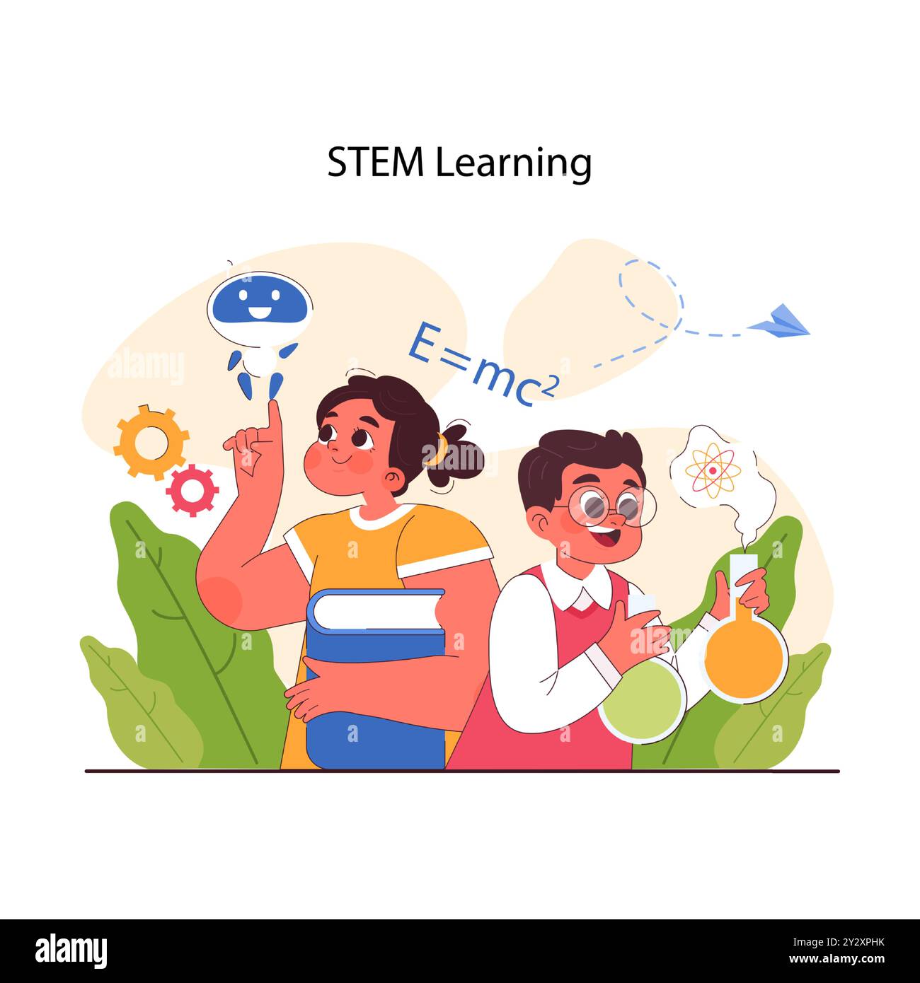 Primary schoolchildren science lesson Stock Vector Images - Alamy