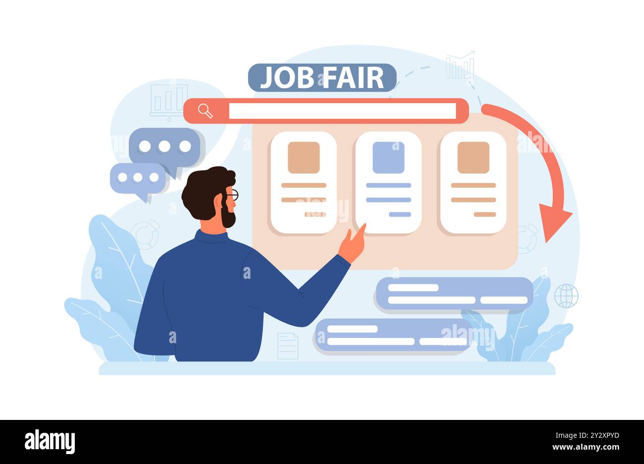 Online job fair. Hiring or job search online platform. Recruitment ...