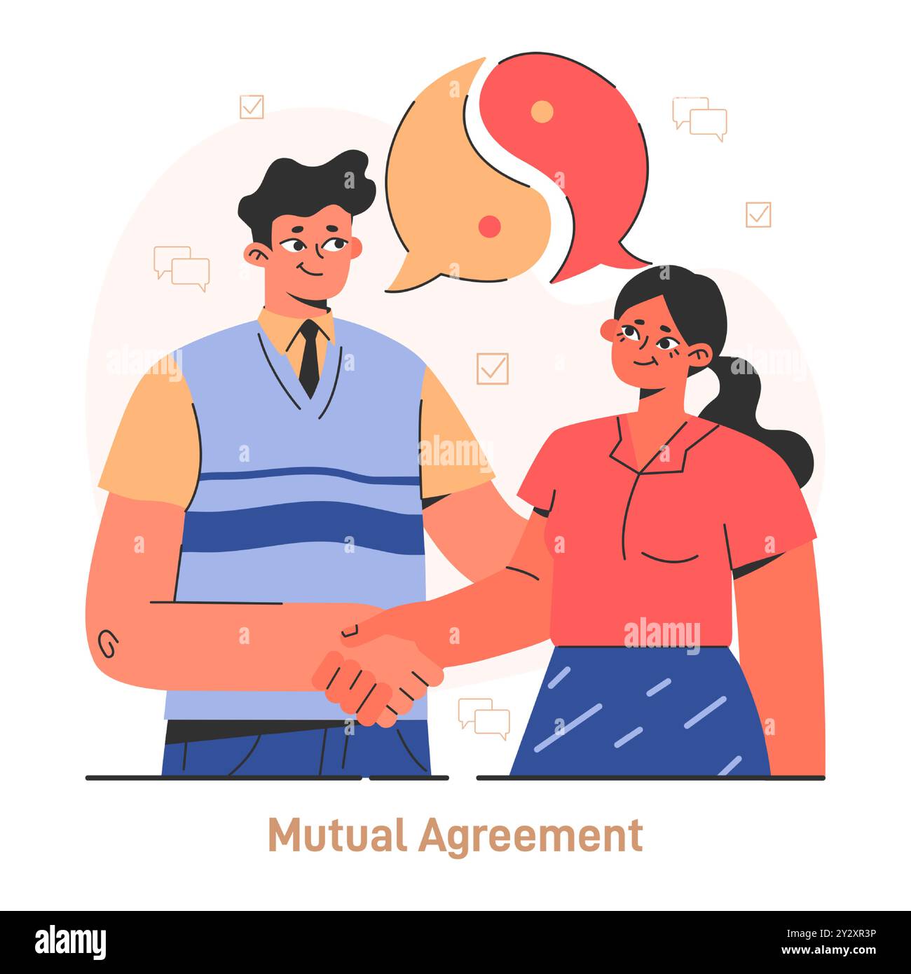 Compromise. Finding common ground and search for mutual agreement ...