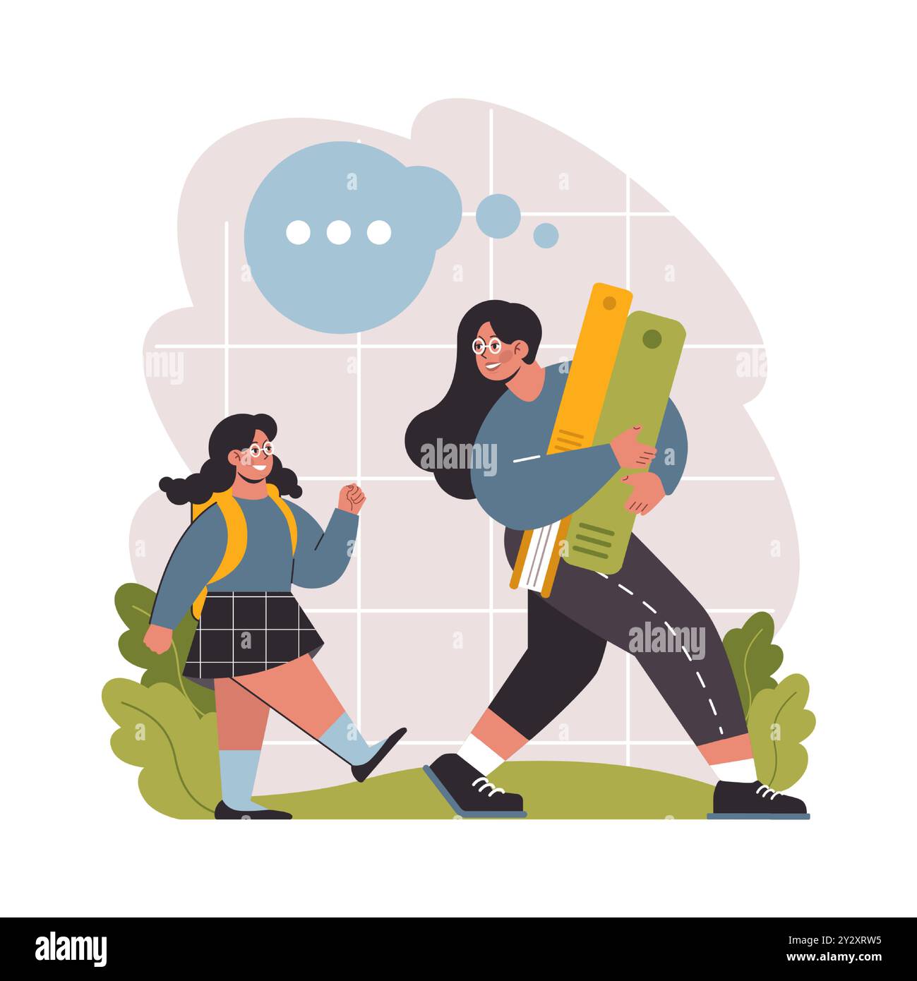 School preparation. School kids with parents prepare for studying ...