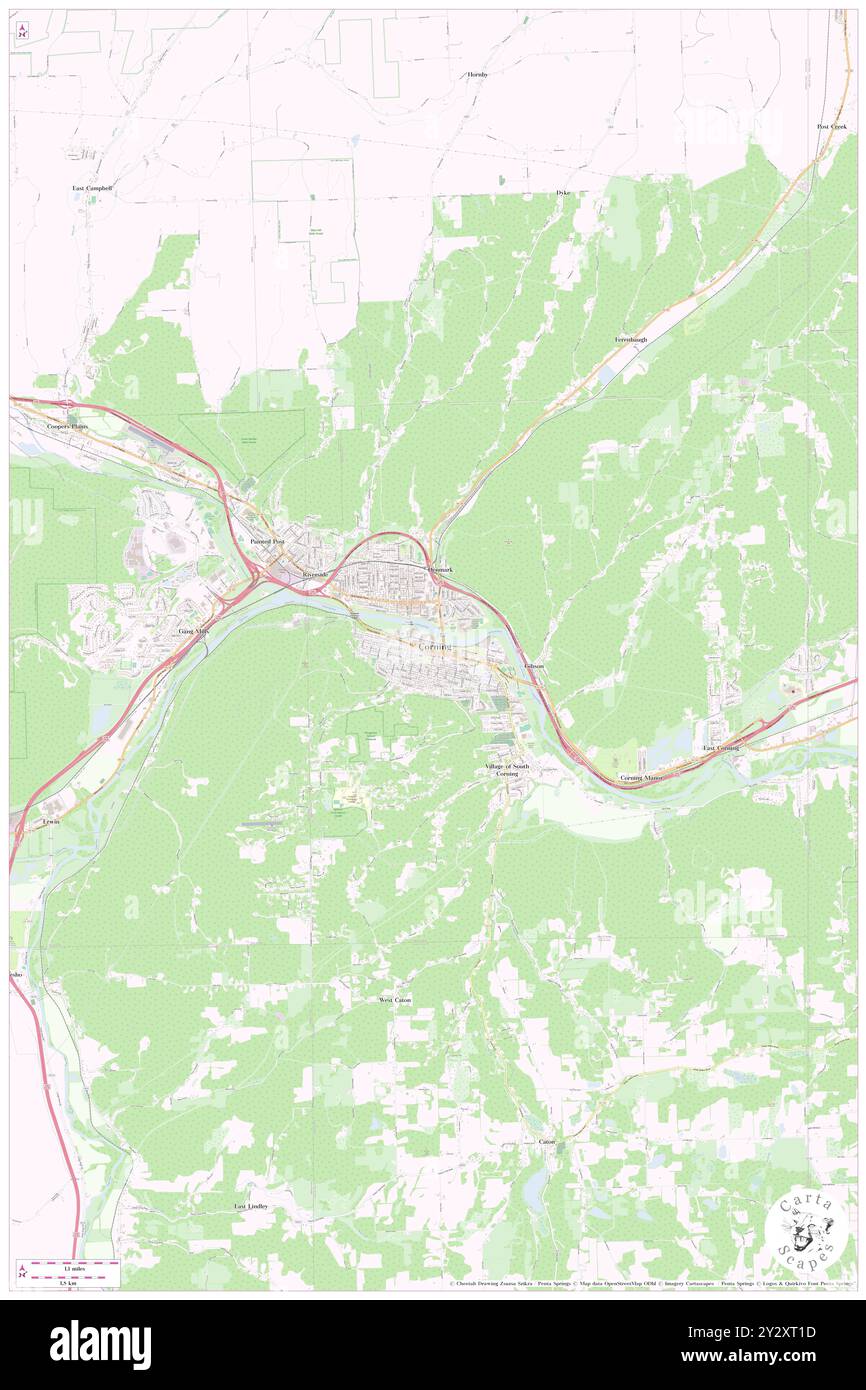 Map of corning new york Cut Out Stock Images & Pictures - Alamy