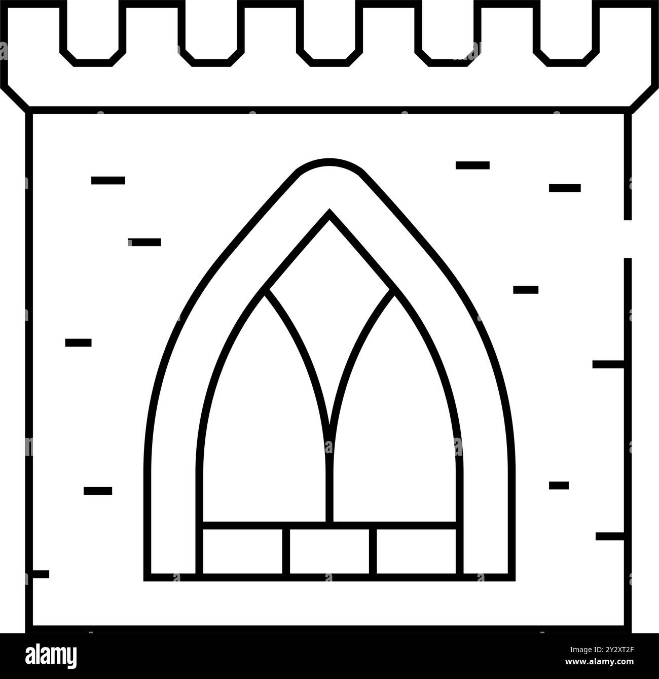 window of ancient castle line icon vector illustration Stock Vector ...