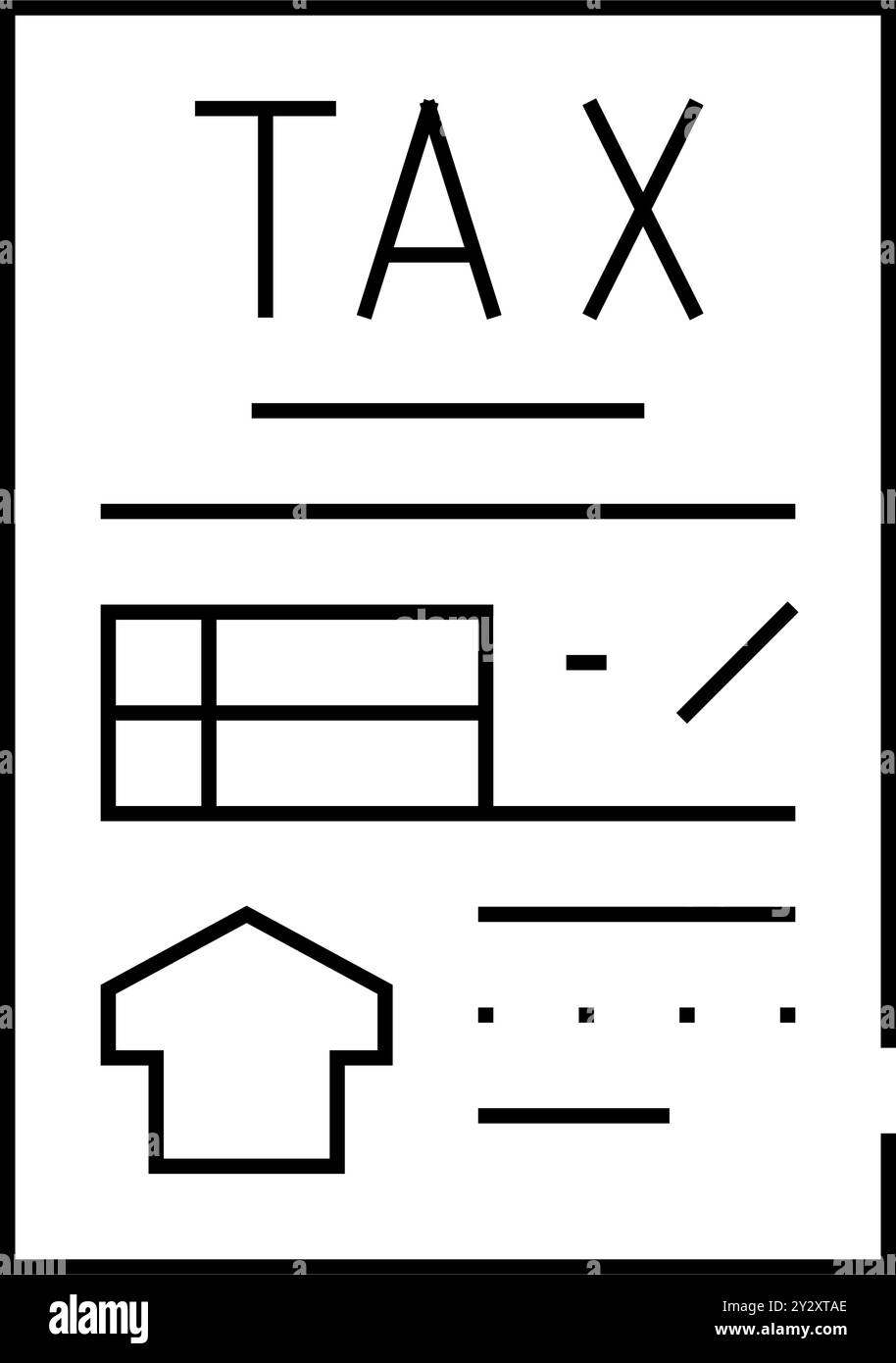 tax reduction if person working from home line icon vector illustration ...